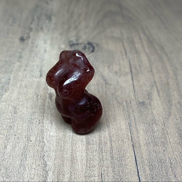 Accents | Strawberry Quartz Womens Body Torso Crystal Carving Figurine ...